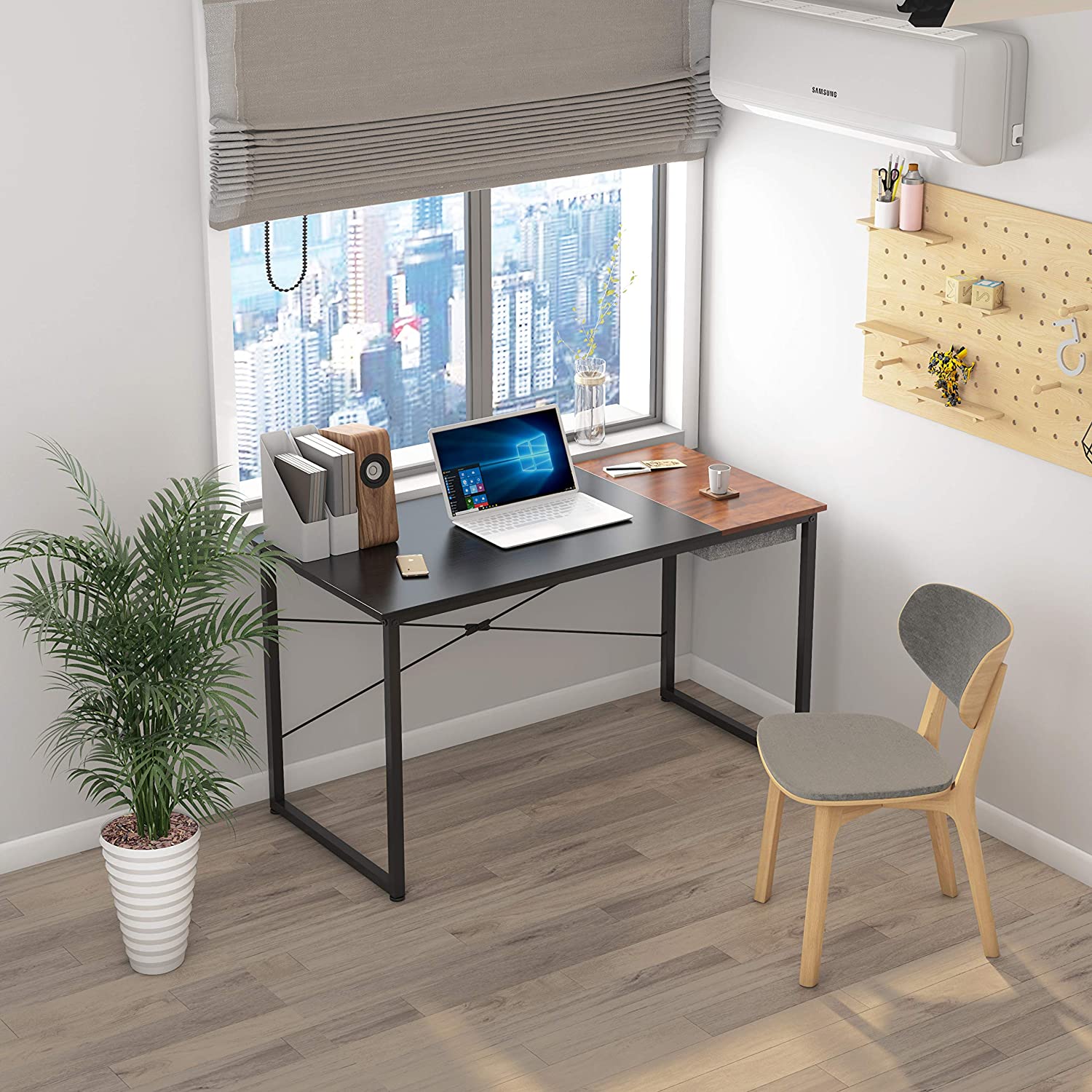 LushTree 55″ Home Office Large Computer Desk Workstation with Drawer ...